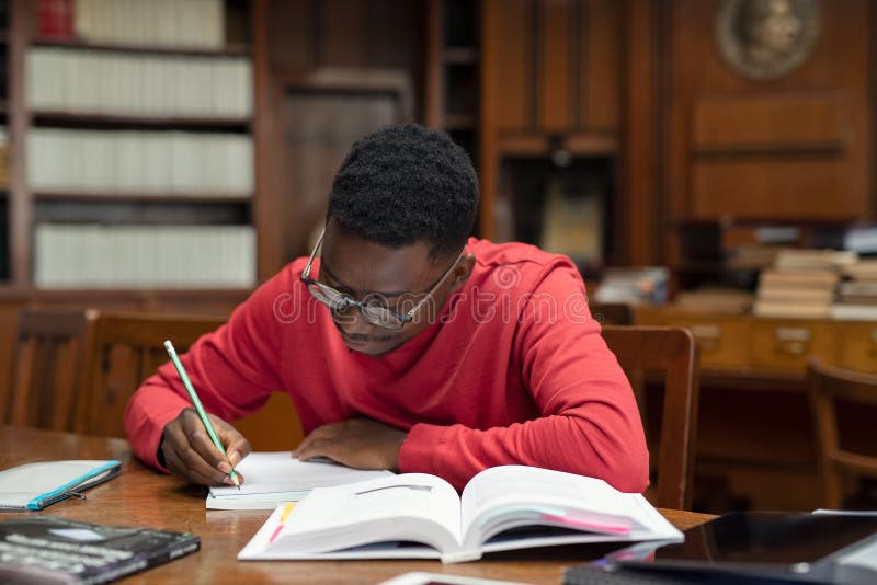 749 Black Student Studying Library Serious Stock Photos - Free ...