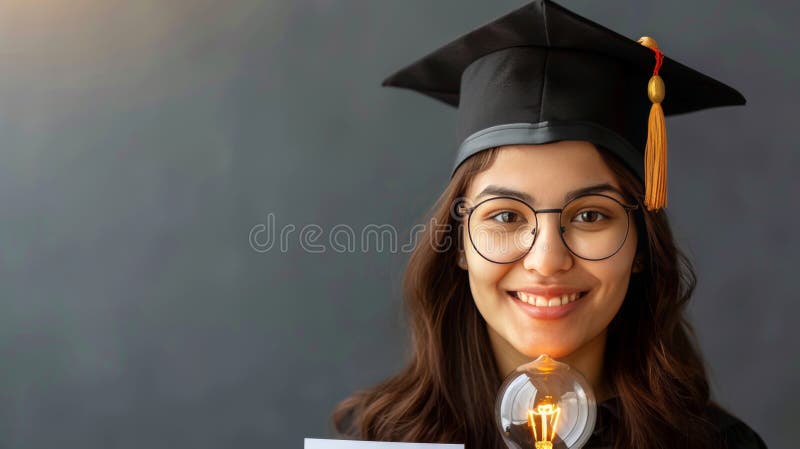 Student with Light Bulb Education, E Learning, Graduation, and Business ...