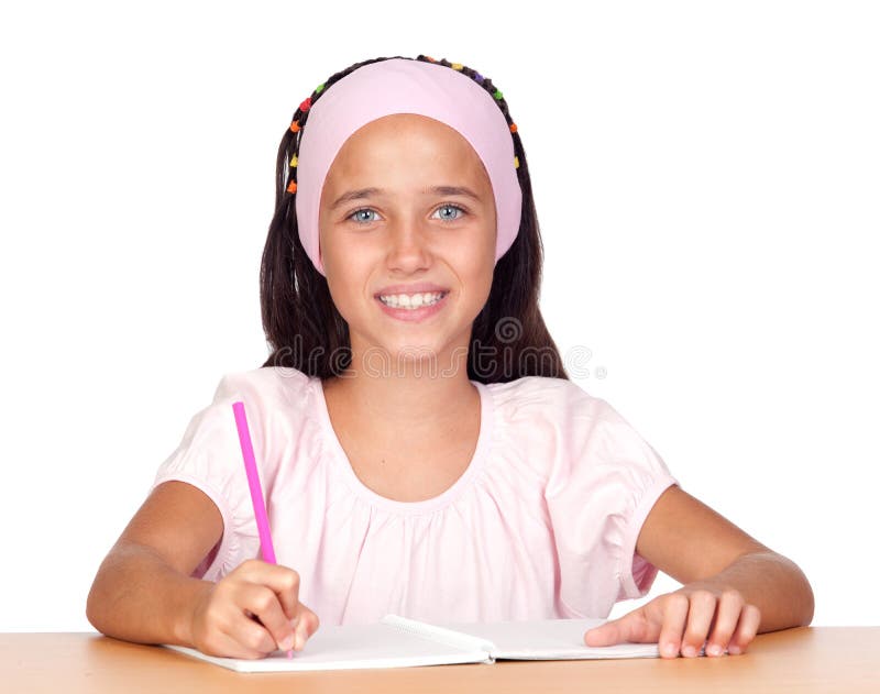 Student little girl stock image. Image of cheerful, beautiful - 15835805