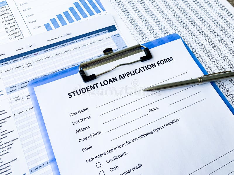 Student Loan Application Form Document on Table Stock Image - Image of apply, form: 152349535