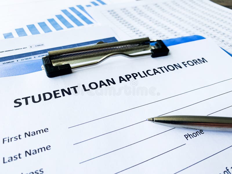 Student Loan Application Form Document on Table Stock Image - Image of ...