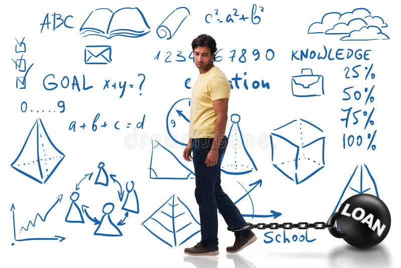 The Student in Loan and Expensive Education Concept Stock Photo - Image ...