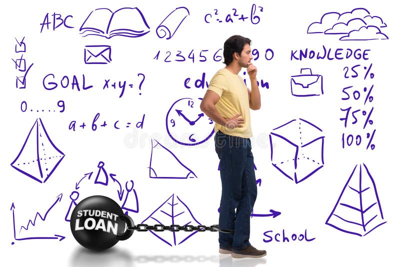 The Student in Loan and Expensive Education Concept Stock Image - Image ...