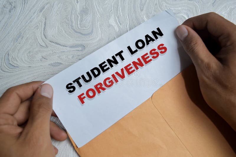 Student Loan Forgiveness Text on Document Above Brown Envelope Stock ...