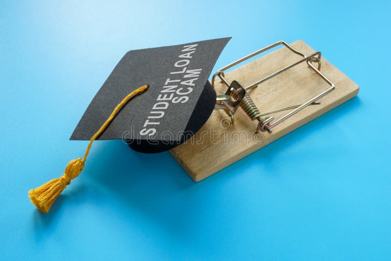 Student Loan Scam Concept. Mouse Trap and Graduation Hat. Stock Photo ...