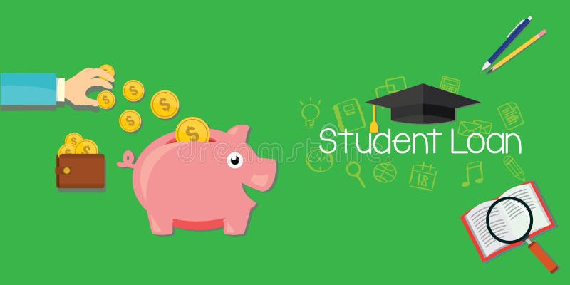 Student Loans Icon Set with Web Header Banner Stock Vector ...