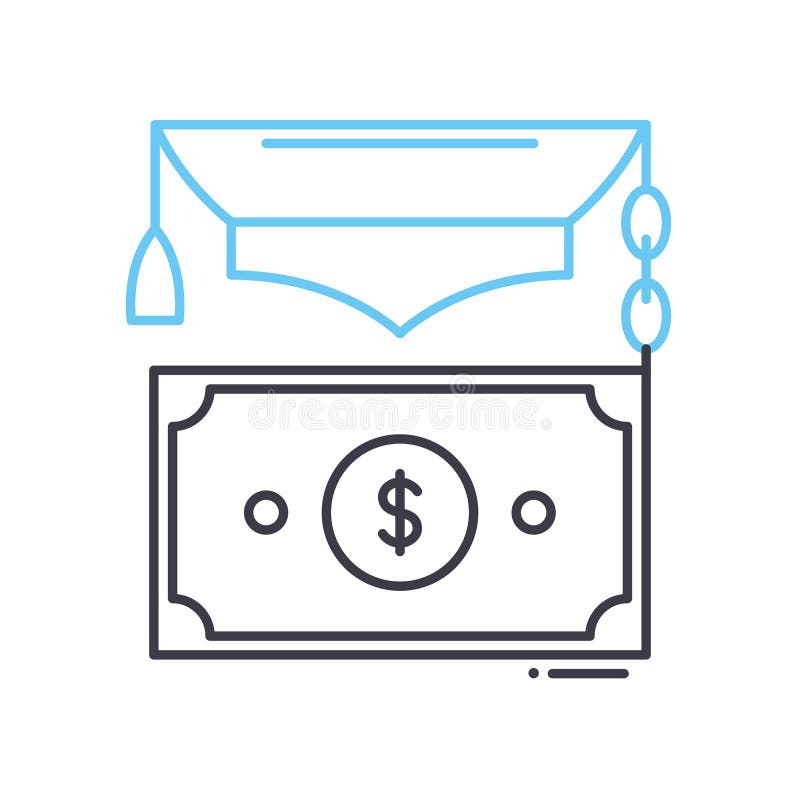 Student Loans Line Icon, Outline Symbol, Vector Illustration, Concept ...