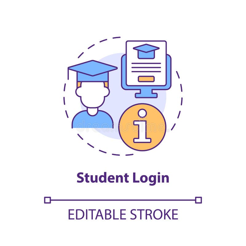Student login concept icon stock illustration. Illustration of linear ...