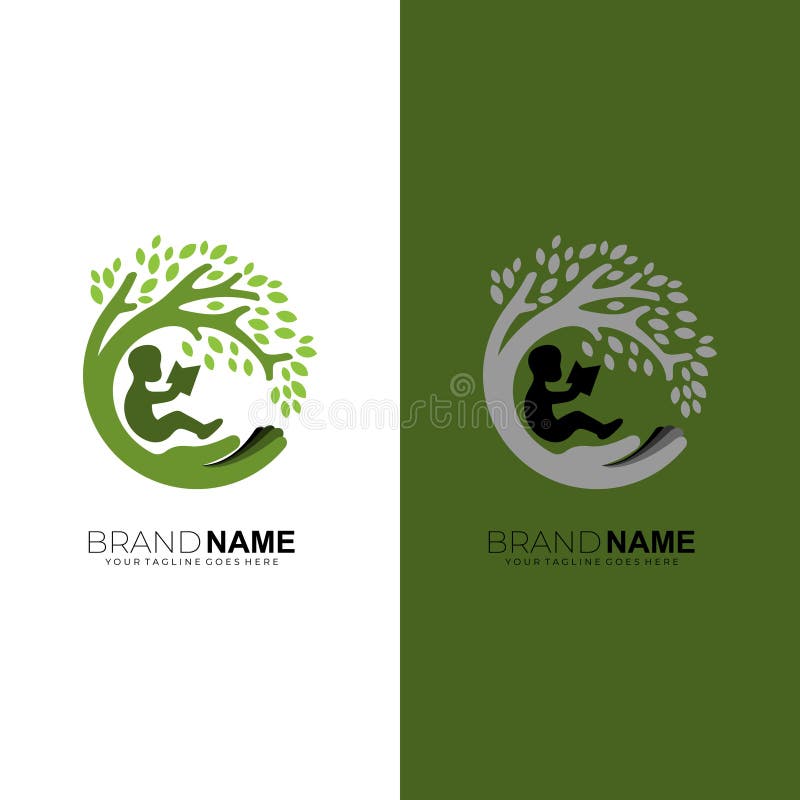 Student Logo and Tree Design Nature, Education Design Stock Vector ...