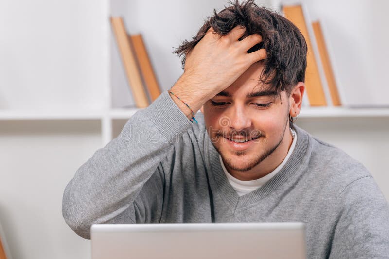 Student Looking at Computer Stock Photo - Image of technology ...