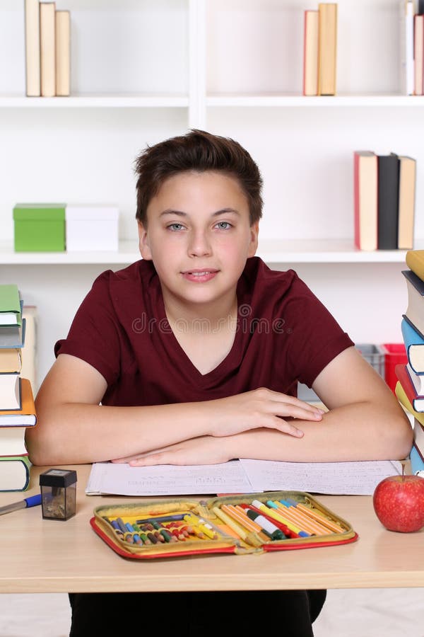 Student Looking Serious at School Stock Photo - Image of education ...