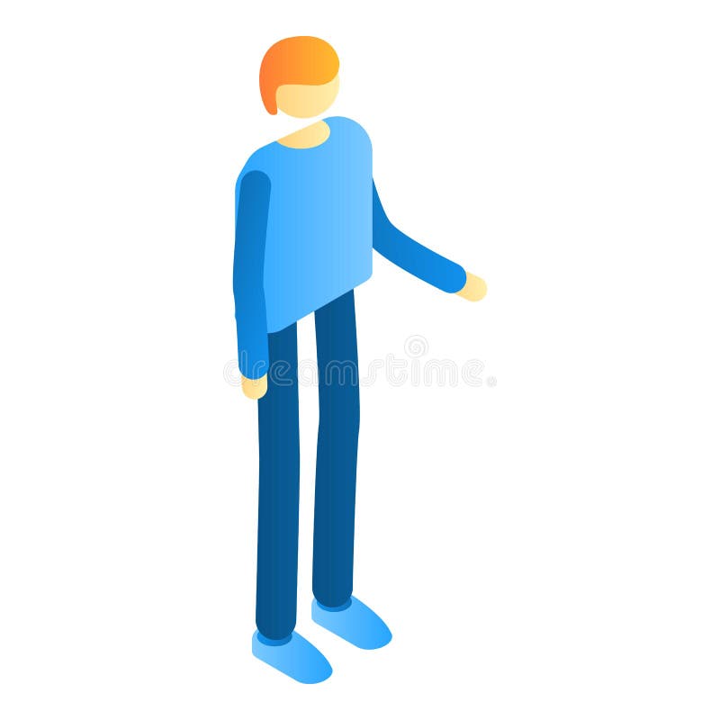 Student Man Icon, Isometric Style Stock Vector - Illustration of ...
