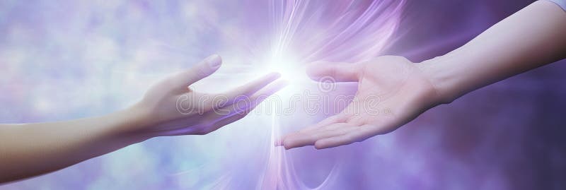 Healing Energy Flowing through Hands during a Reiki Session in a Serene ...