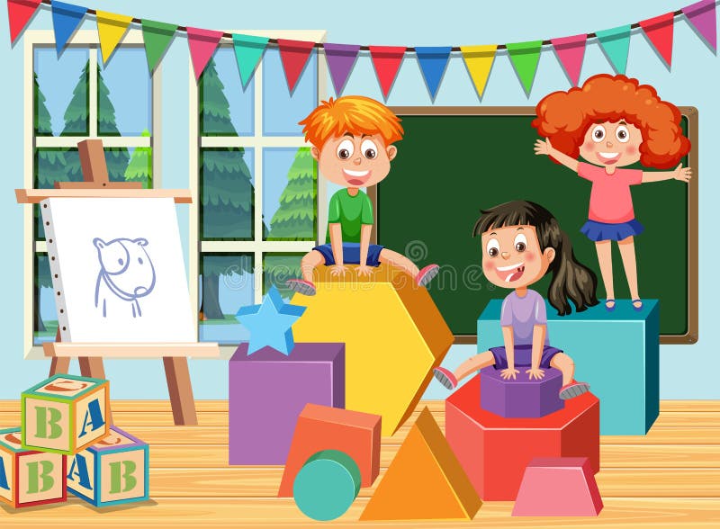 Student in Math classroom stock vector. Illustration of children ...