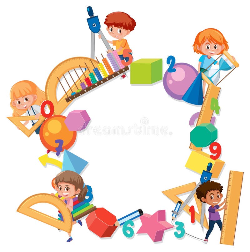 Student with Math Tools and Objects Stock Vector - Illustration of ...
