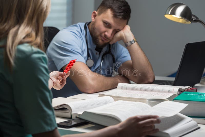 Student of Medicine with Headache Stock Image - Image of health ...