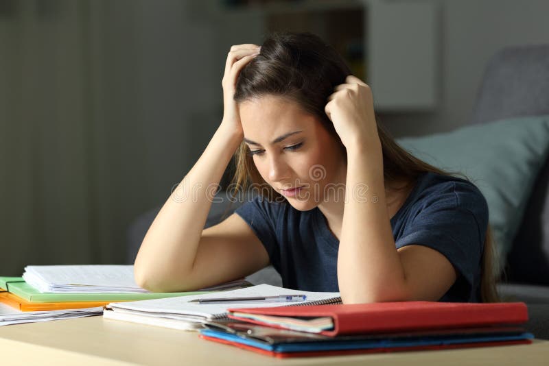 Student Memorizing Notes Late Hours in the Night Stock Photo - Image of ...
