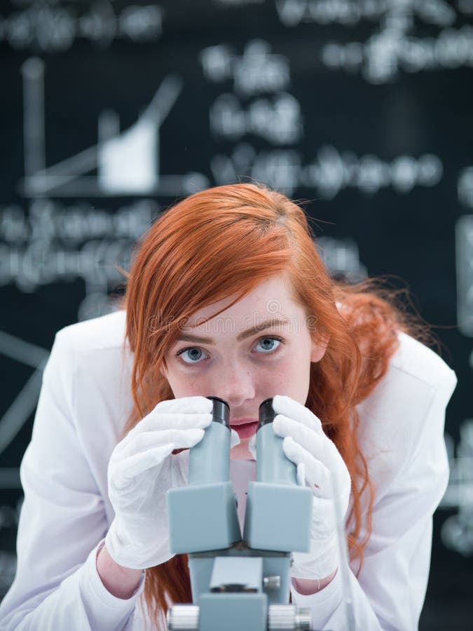 Student Microscope Experiment Stock Image - Image of clinical ...