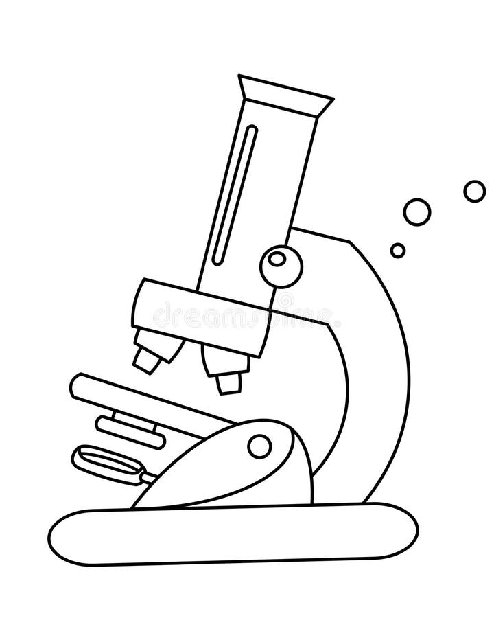 Colouring Book for Children. Black and White Outline. Scientist Chemist ...