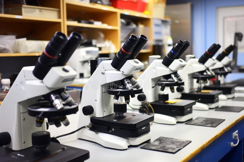 Student Microscope Test. Generate Ai Stock Image - Image of experiment ...
