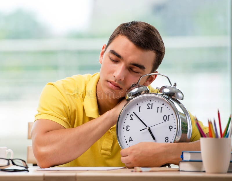 Student Missing Deadlines for Exam Preparation Stock Image - Image of ...
