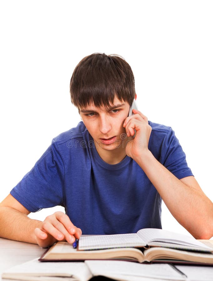 Student with a Phone stock photo. Image of education - 108641508
