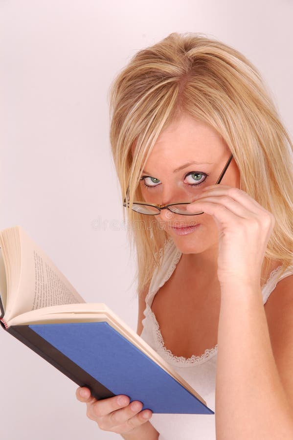 Student Model stock image. Image of reading, makeup, blue - 1768467