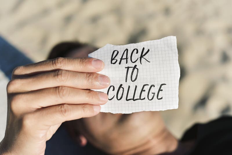 Student with a Note with the Text Back To College Stock Image - Image ...