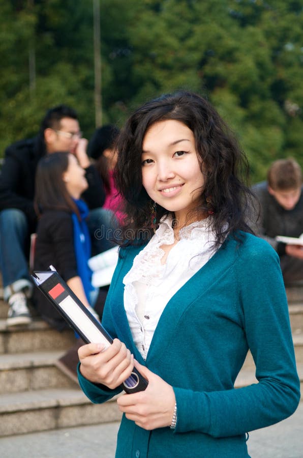 Student with Notebook stock image. Image of study, long - 12180773