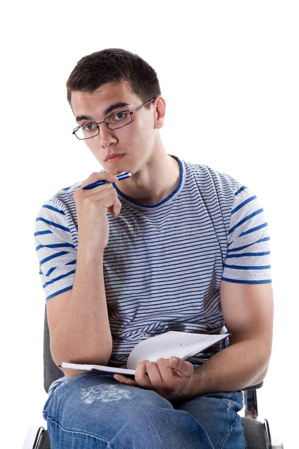 Student with a notebook stock image. Image of studying - 19692633