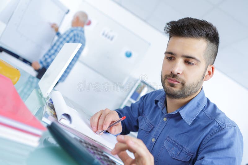 Student with Notebook and Calculator at School Stock Image - Image of ...