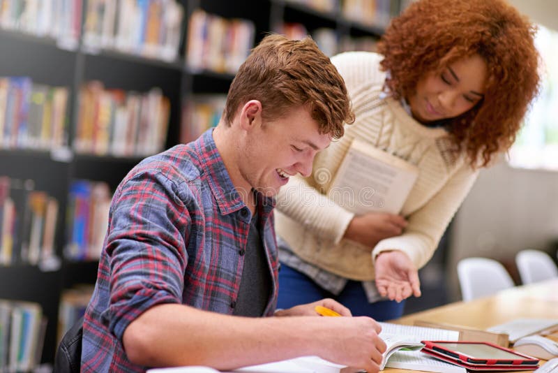 Student, Notebook and Help in Library for Study, Education and ...