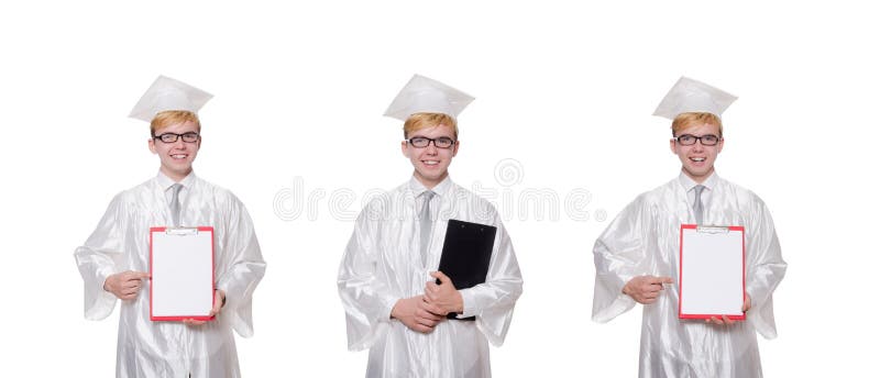 Student with Notebook Isolated on White Stock Image - Image of collage ...