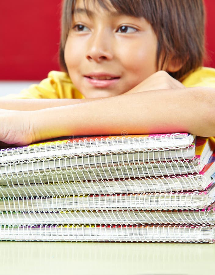 Student with Notebooks with Spiral Binding Stock Image - Image of ...