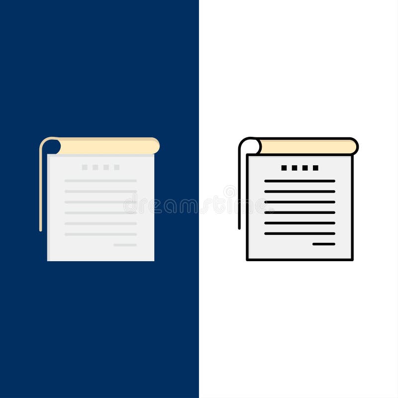 Student, Notes, Books, Student Notes Icons. Flat and Line Filled Icon ...