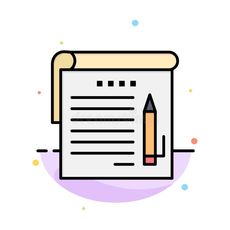 Student, Notes, Note, Education Abstract Flat Color Icon Template Stock ...