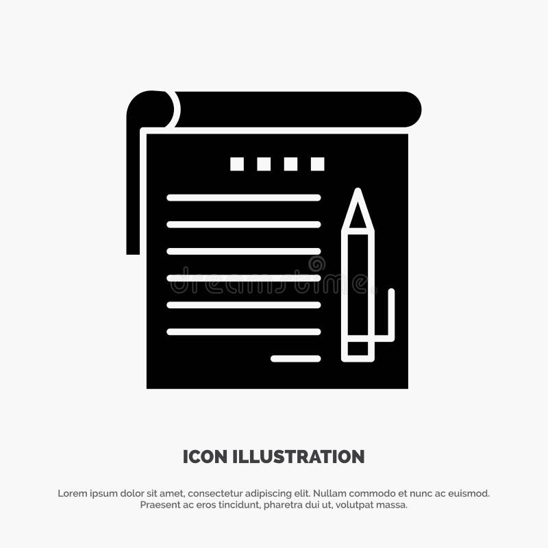 Student, Notes, Note, Education Solid Black Glyph Icon Stock Vector ...