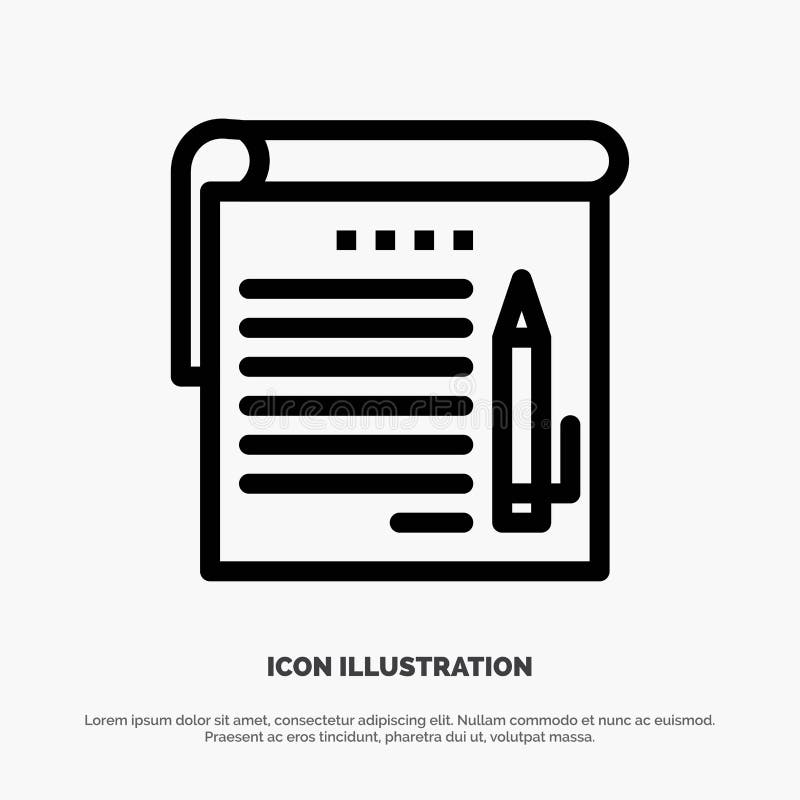 Student, Notes, Note, Education Vector Line Icon Stock Vector ...