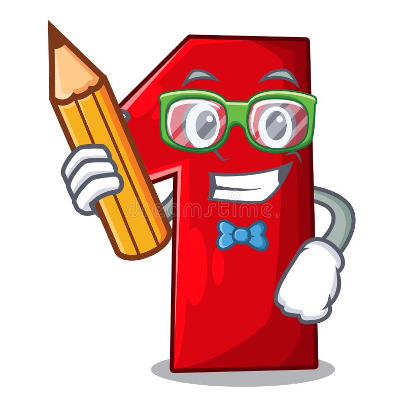 Student Number One Index Finger on Cartoon Stock Vector - Illustration ...