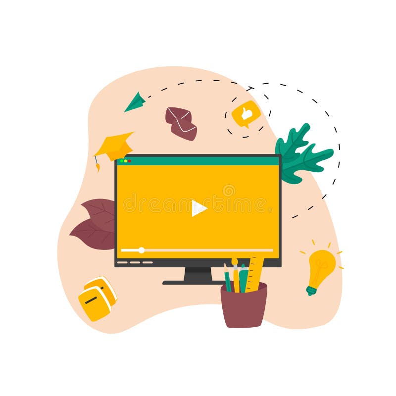 Student on Online Lesson with Computer from Home. Online Education ...