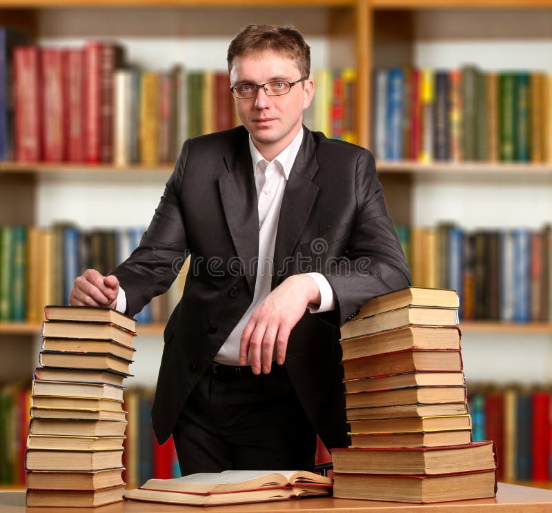 Student with open book stock image. Image of book, library - 49657603