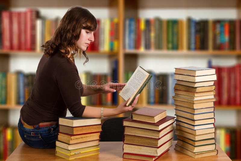 Student with open book stock photo. Image of attractive - 52004480