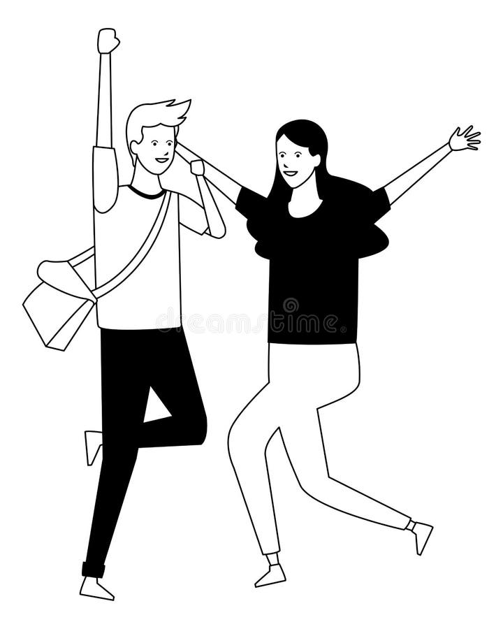 Student Outfit Couple Dancing Stock Vector - Illustration of attitude ...
