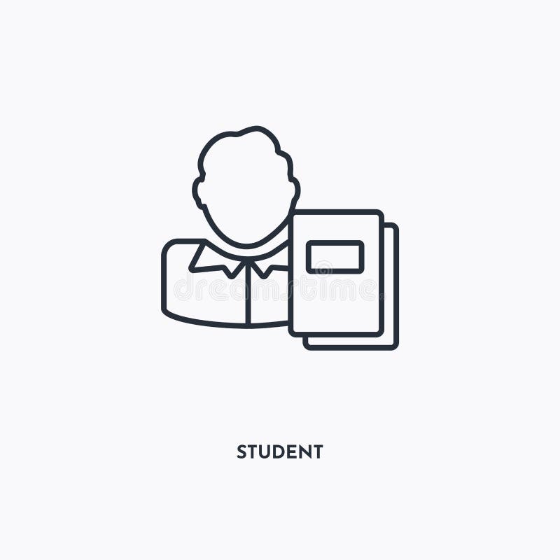 Student Outline Icon. Simple Linear Element Illustration. Isolated Line ...