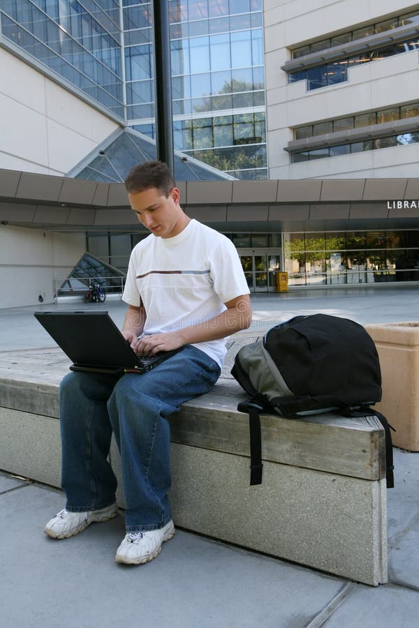 Student Outside Library stock image. Image of leisure - 2738315