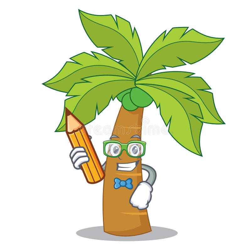 Student Palm Tree Character Cartoon Stock Vector - Illustration of ...