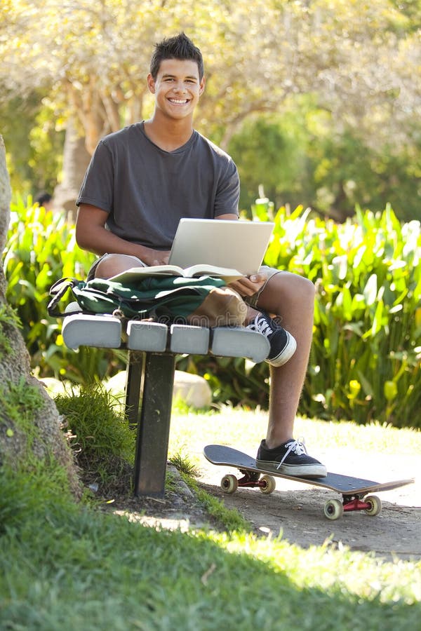 Student a park stock image. Image of male, learn, school - 16088051