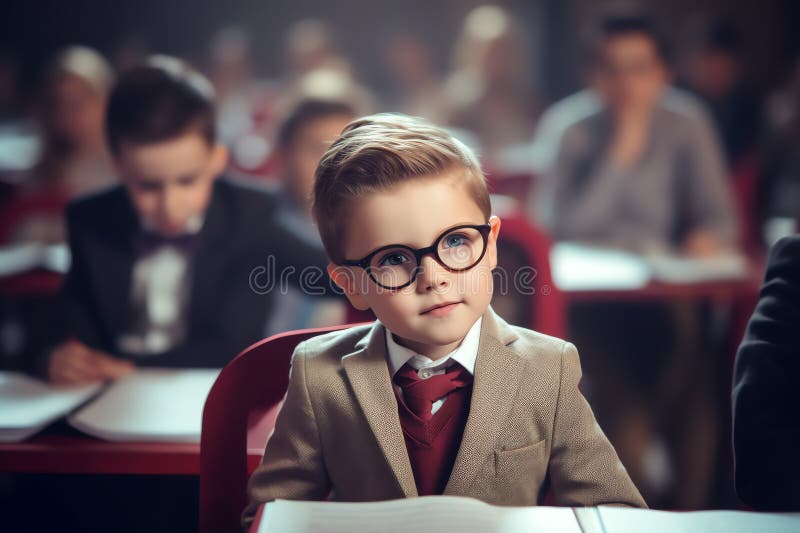 Student Participating in an Academic Quiz Competition, Smart Kid in ...