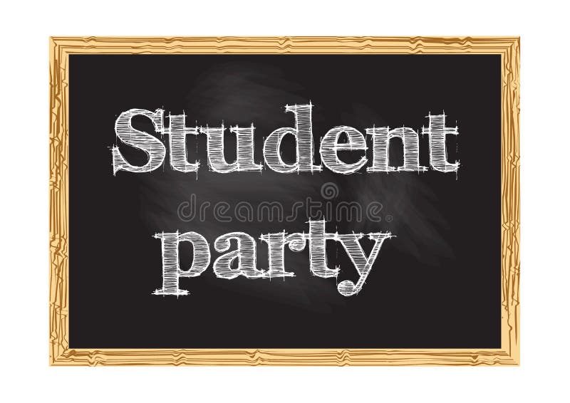 Student Party Blackboard Notice Vector Illustration Stock Vector ...