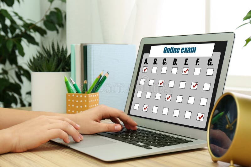 Student Passing Online Exam at Home Stock Photo - Image of examination ...